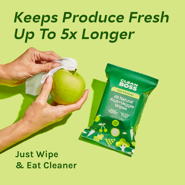 Eat Cleaner All Natural Fruit & Veggie Wash Wipes | Clean Boss - CleanBoss